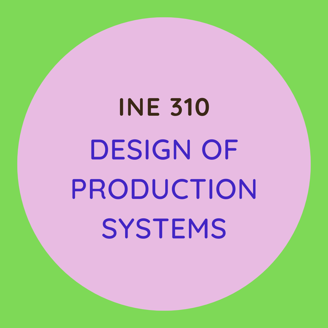 INE 310 Design of Production Systems — aafaqeducation