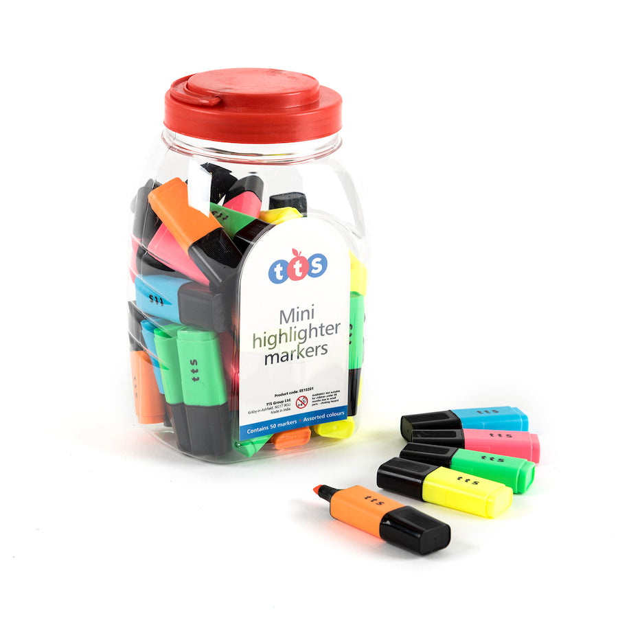 TTS Mini Highlighters Assorted 50pk — aafaqeducation